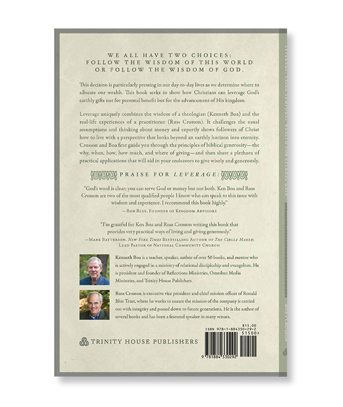 Leverage: Using Temporal Wealth for Eternal Gain – Trinity House ...