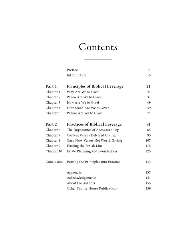 Leverage: Using Temporal Wealth for Eternal Gain – Trinity House ...